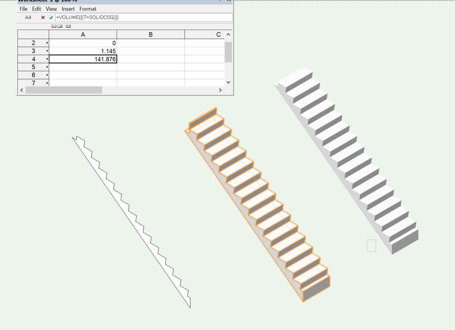 Obtain the volume for a concrete Stair - Architecture - Vectorworks ...