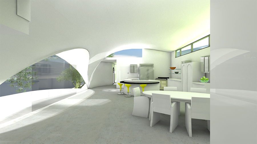 Interior space lit entirely by natural daylight (Heliodon tool ...