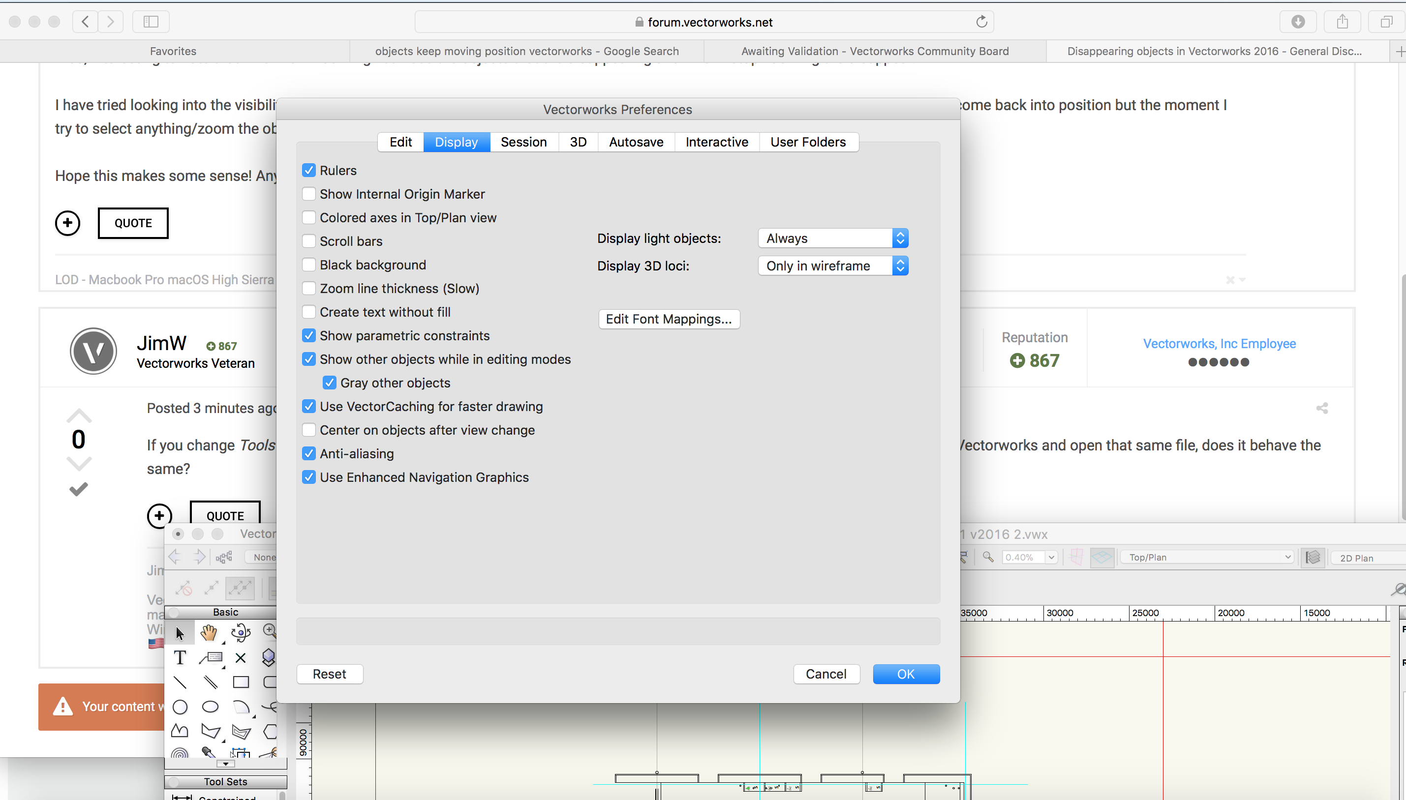 Disappearing Objects In Vectorworks 2016 Troubleshooting Vectorworks Community Board