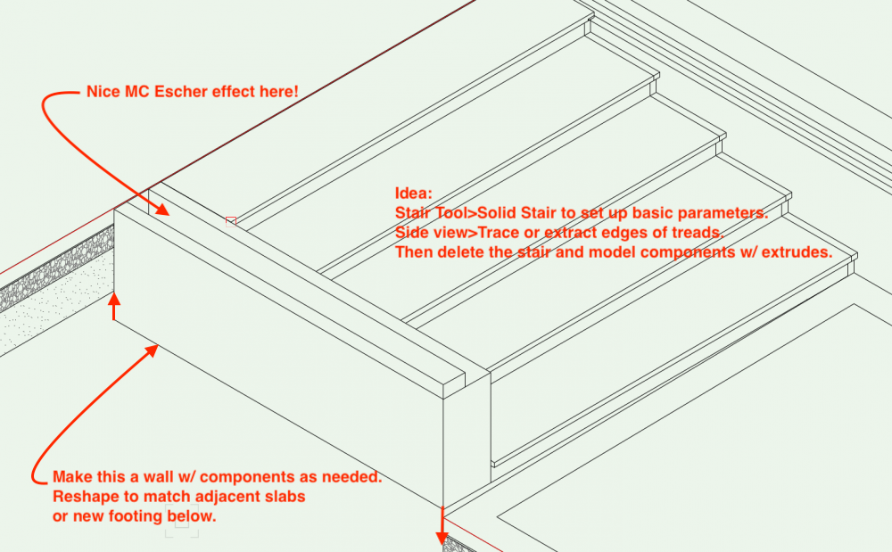 Hardscape with slope to stair object no slope - Site Design ...