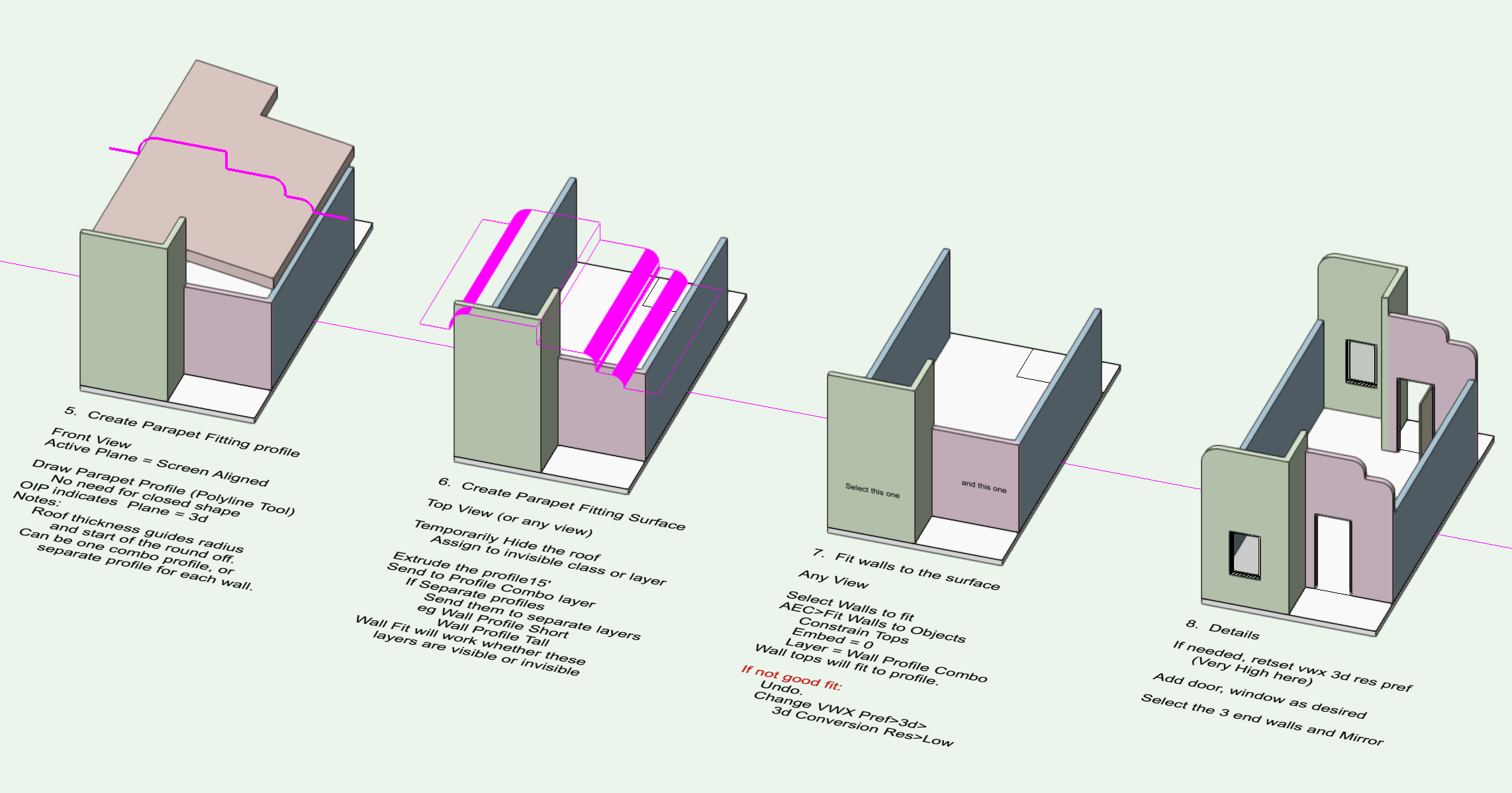 Roof help: parapets and shed - Architecture - Vectorworks Community Board