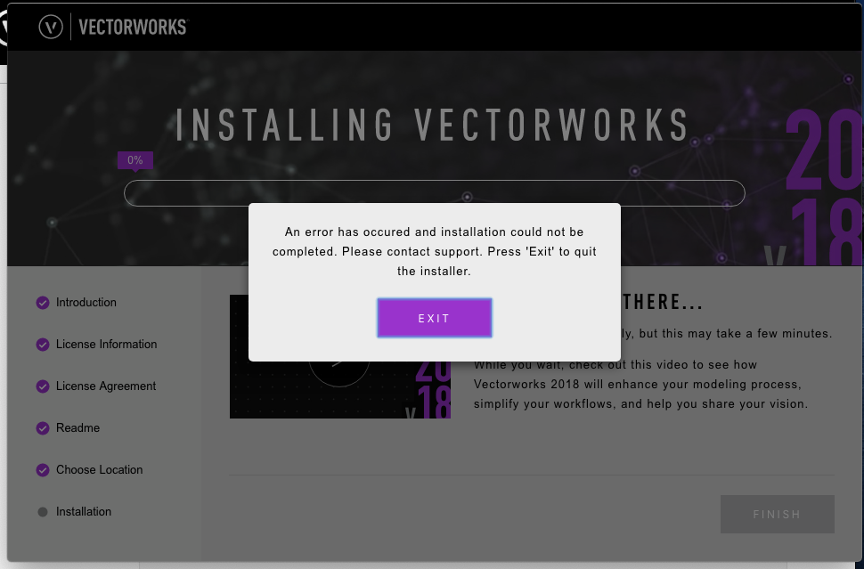 Error Message At Installation Troubleshooting Vectorworks Community Board