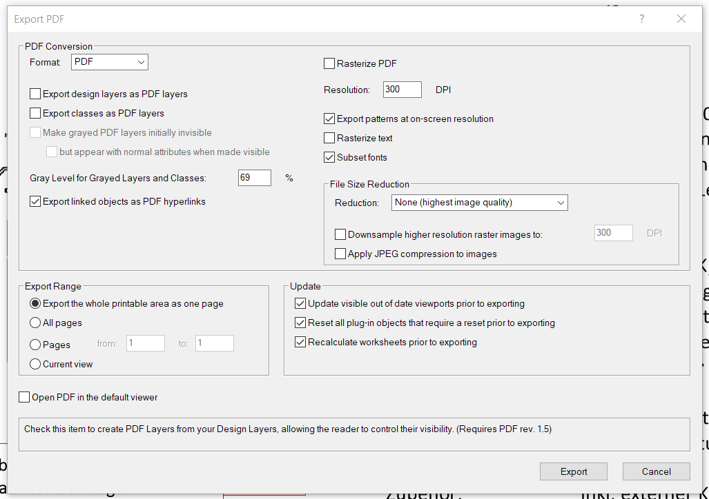PDF Export Settings - General Discussion - Vectorworks Community Board