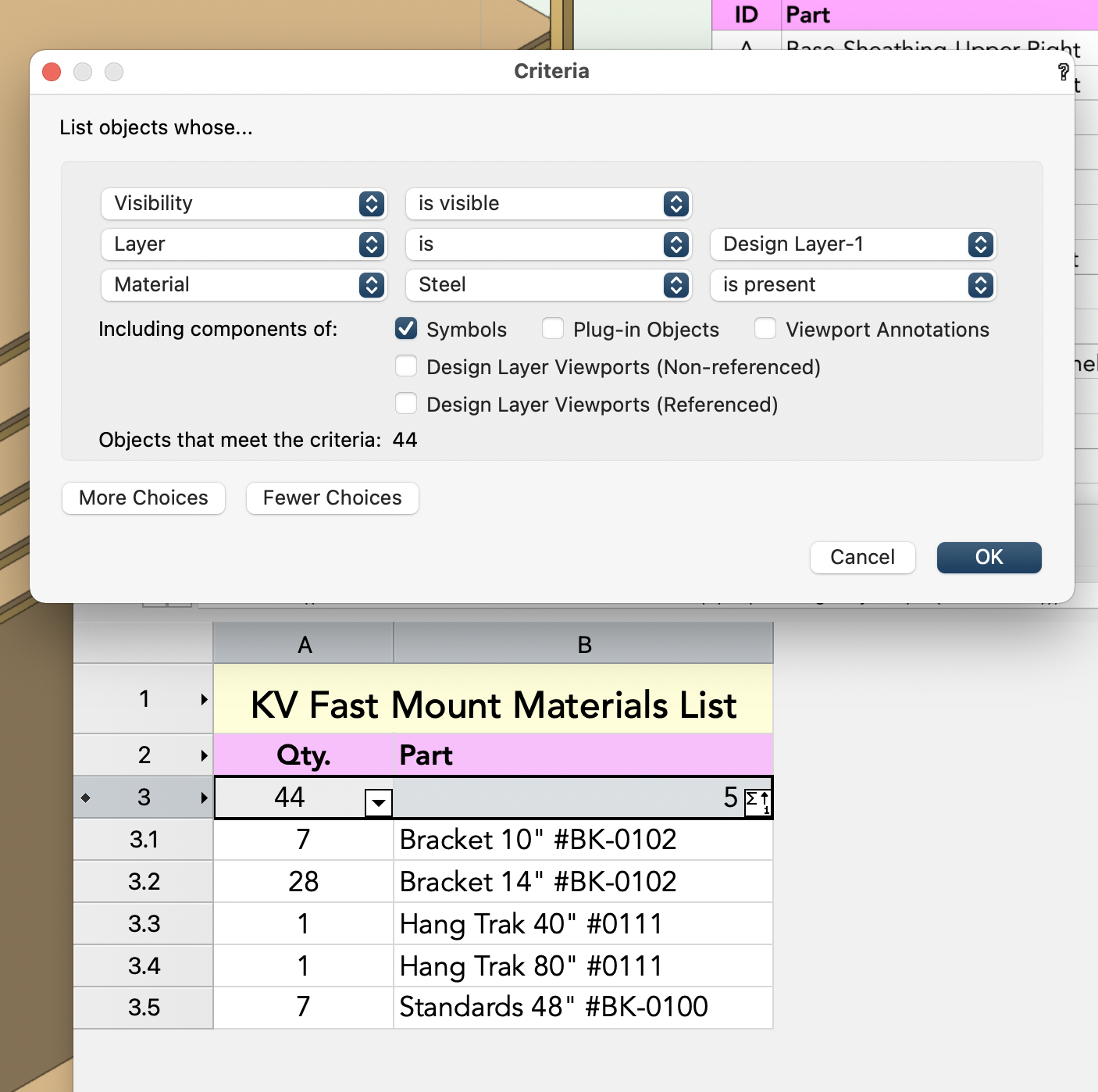 Bolt with washers and nut symbol and count the components in a ...