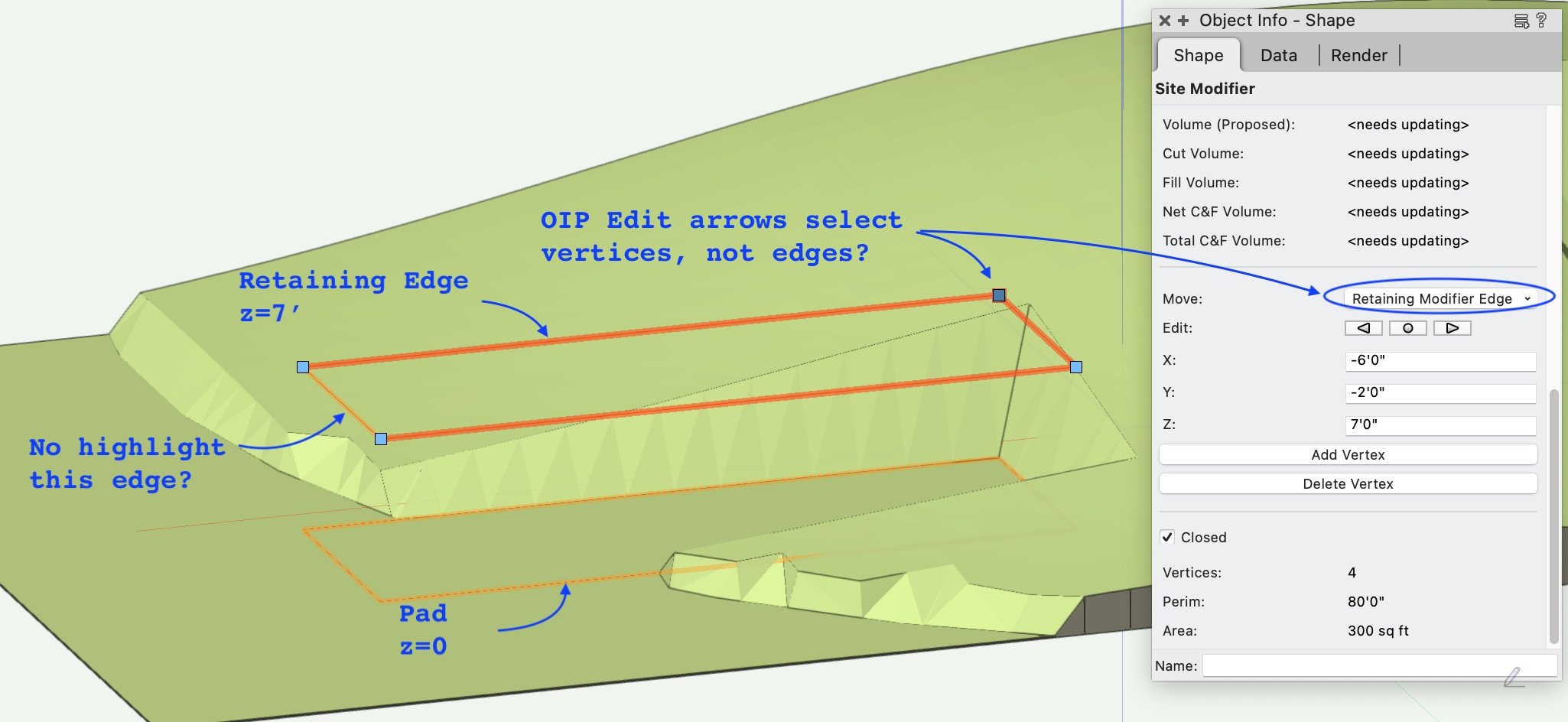 Pad W Retaining Edge Edits Site Design Vectorworks Community Board