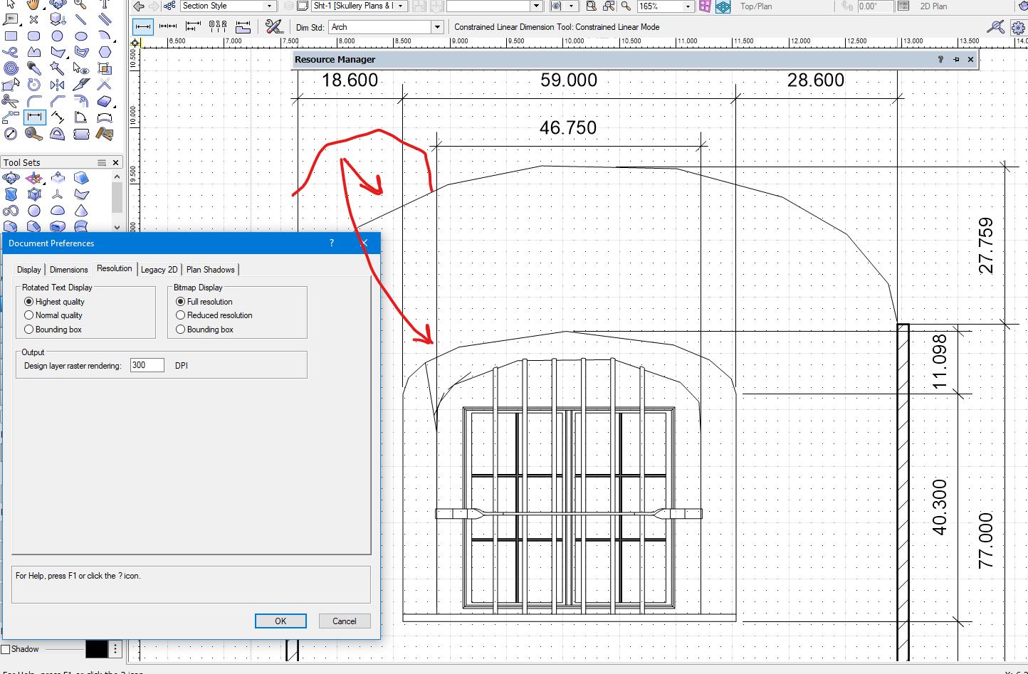jagged curves on sheets, document prefs, resolution high - General ...