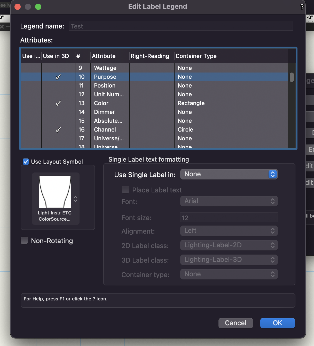Labels in Label Legend Manager not showing up when editing 2D Layout ...