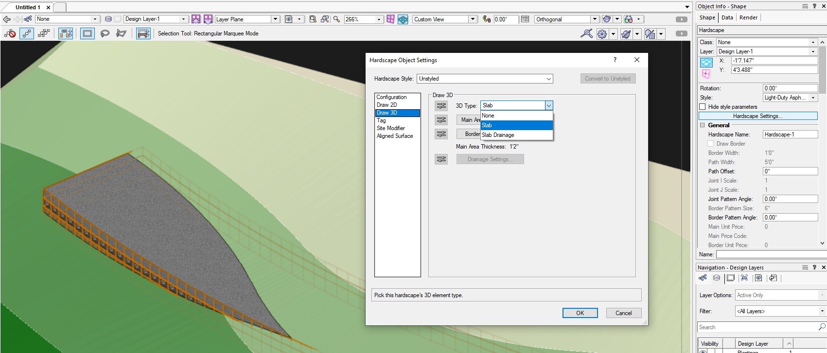 Hardscape Object Draw 3D Types Missing? - Site Design - Vectorworks Community Board