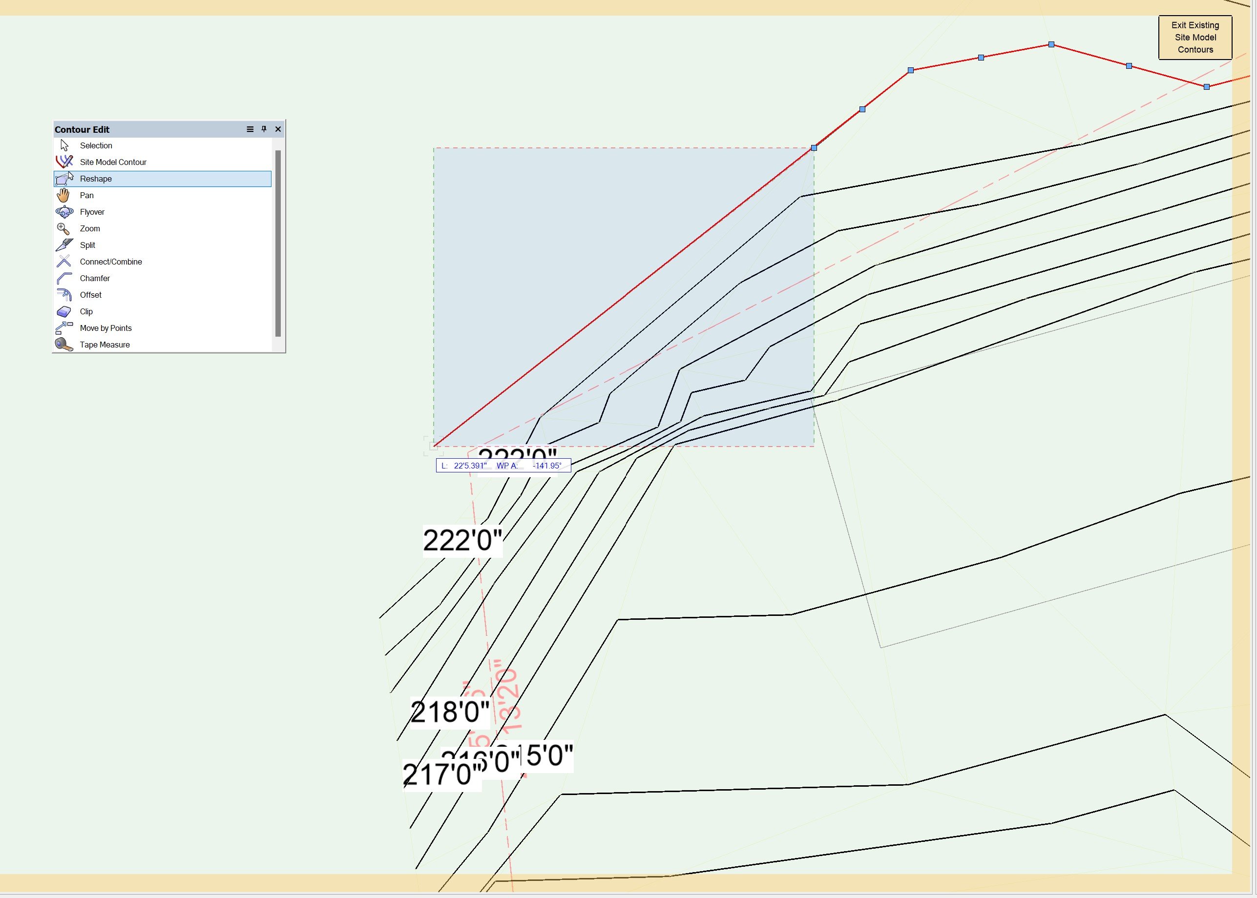 editing site model 'existing contours' question. - Site Design ...