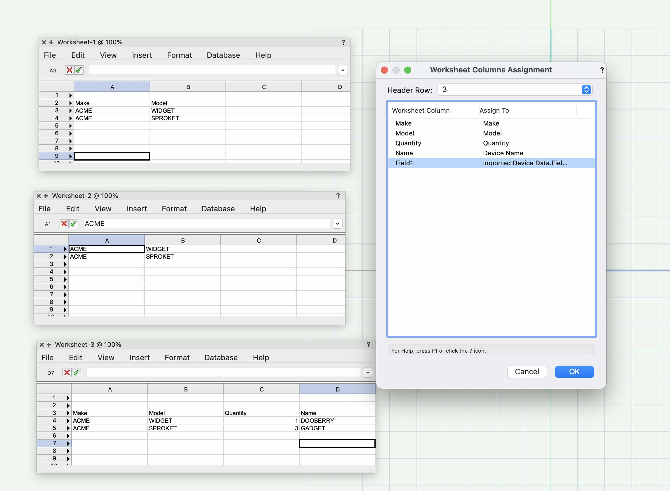 Create Devices From Worksheet Examples Connectcad Vectorworks Community Board