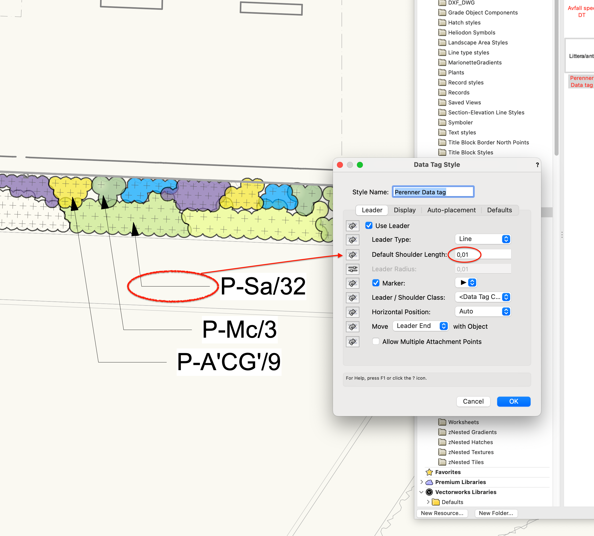 Data tag shoulder length? - General Discussion - Vectorworks Community ...
