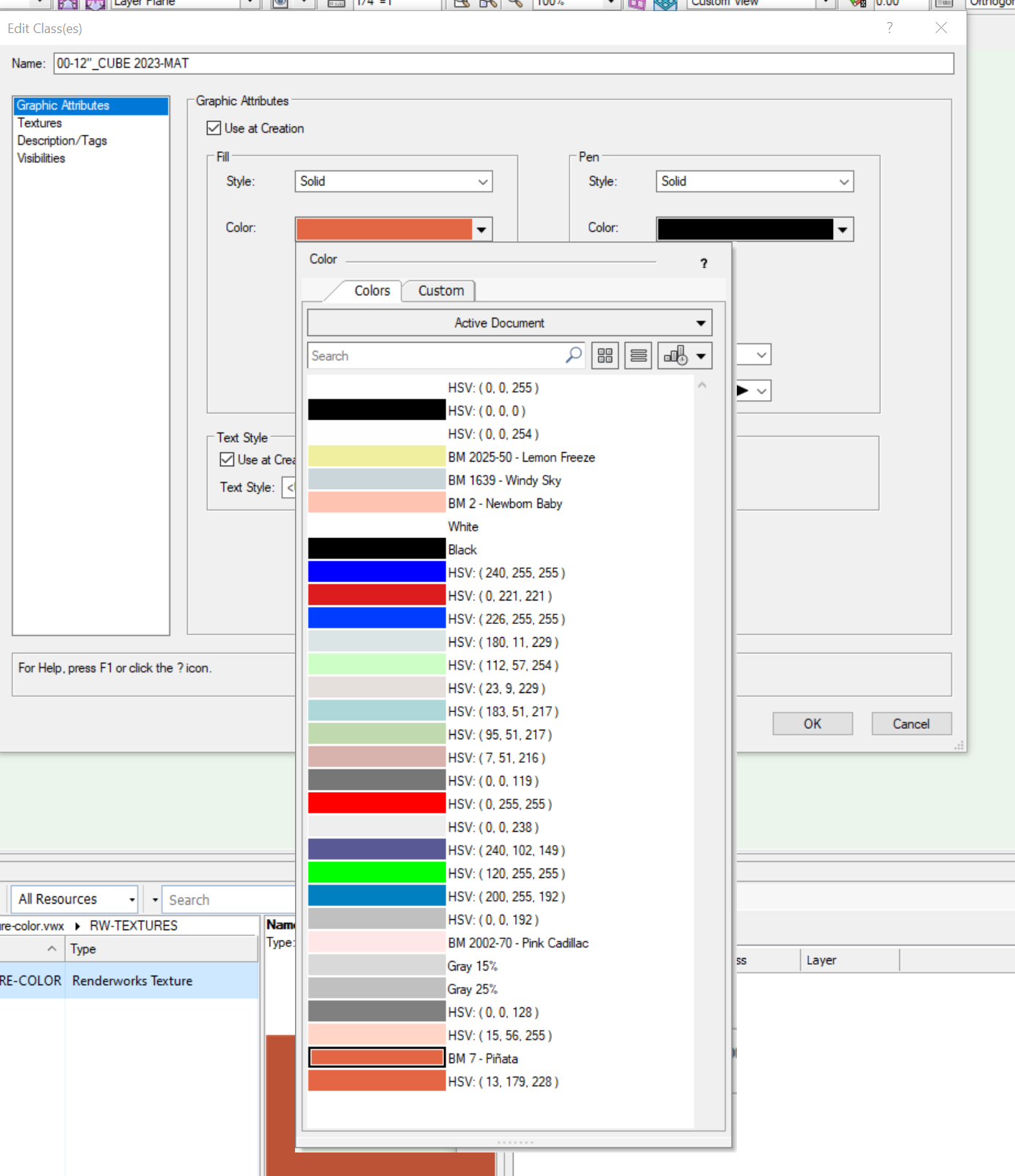 Vw 2023 Material Legend With Shaders Color Name Troubleshooting Vectorworks Community Board