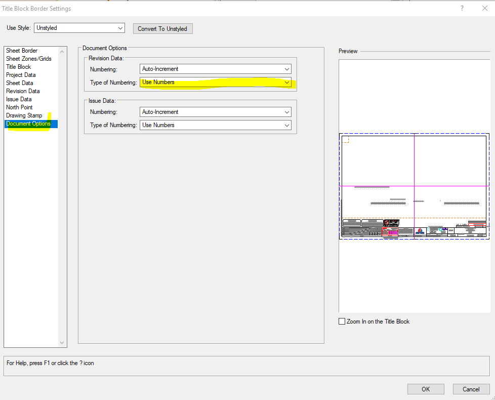 Vectorworks revision number on Tittleblock Border - Change to Number ...