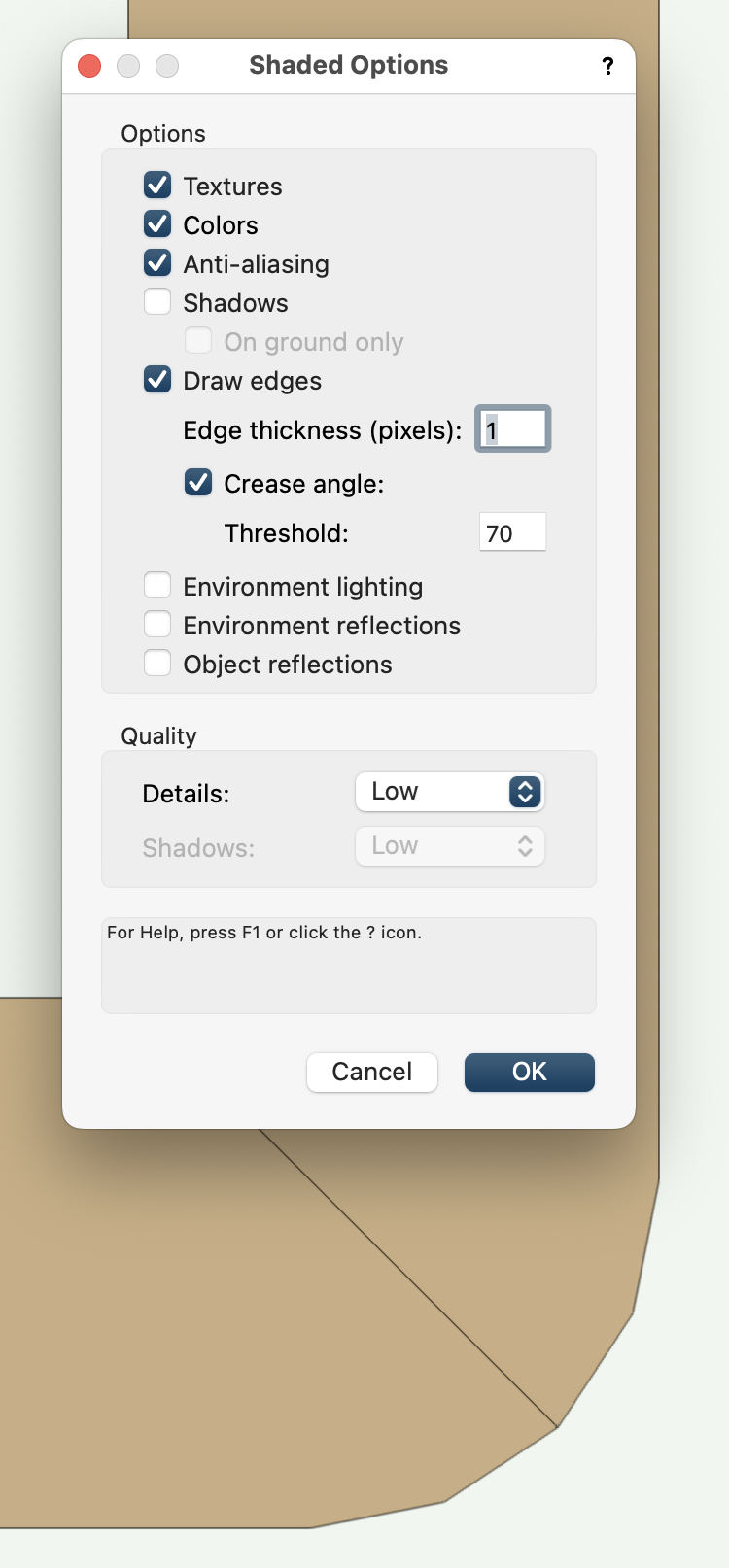 Shaded Options Quality Details Default Setting? - General Discussion ...