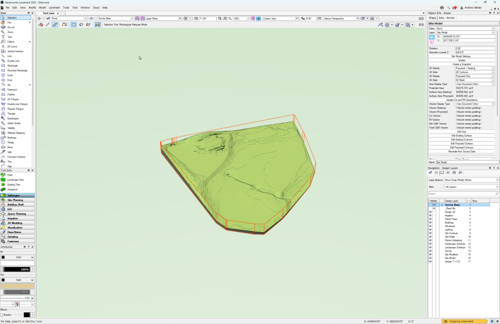 Sending survey linework to surface - Site Design - Vectorworks Community Board