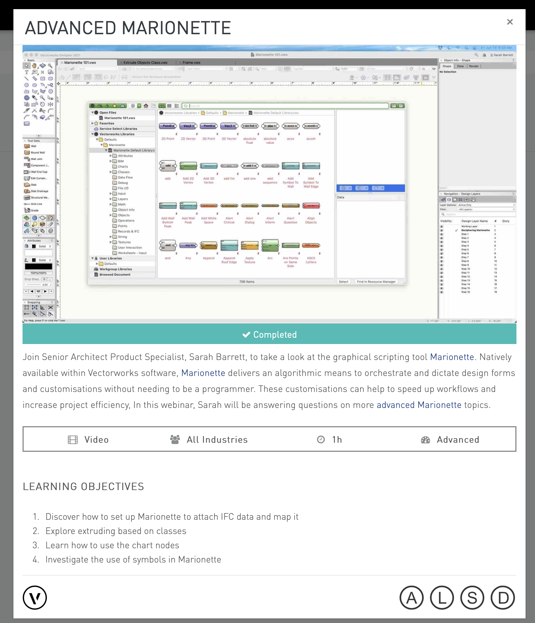 ADVANCED MARIONETTE COURSE - General Discussion - Vectorworks Community ...