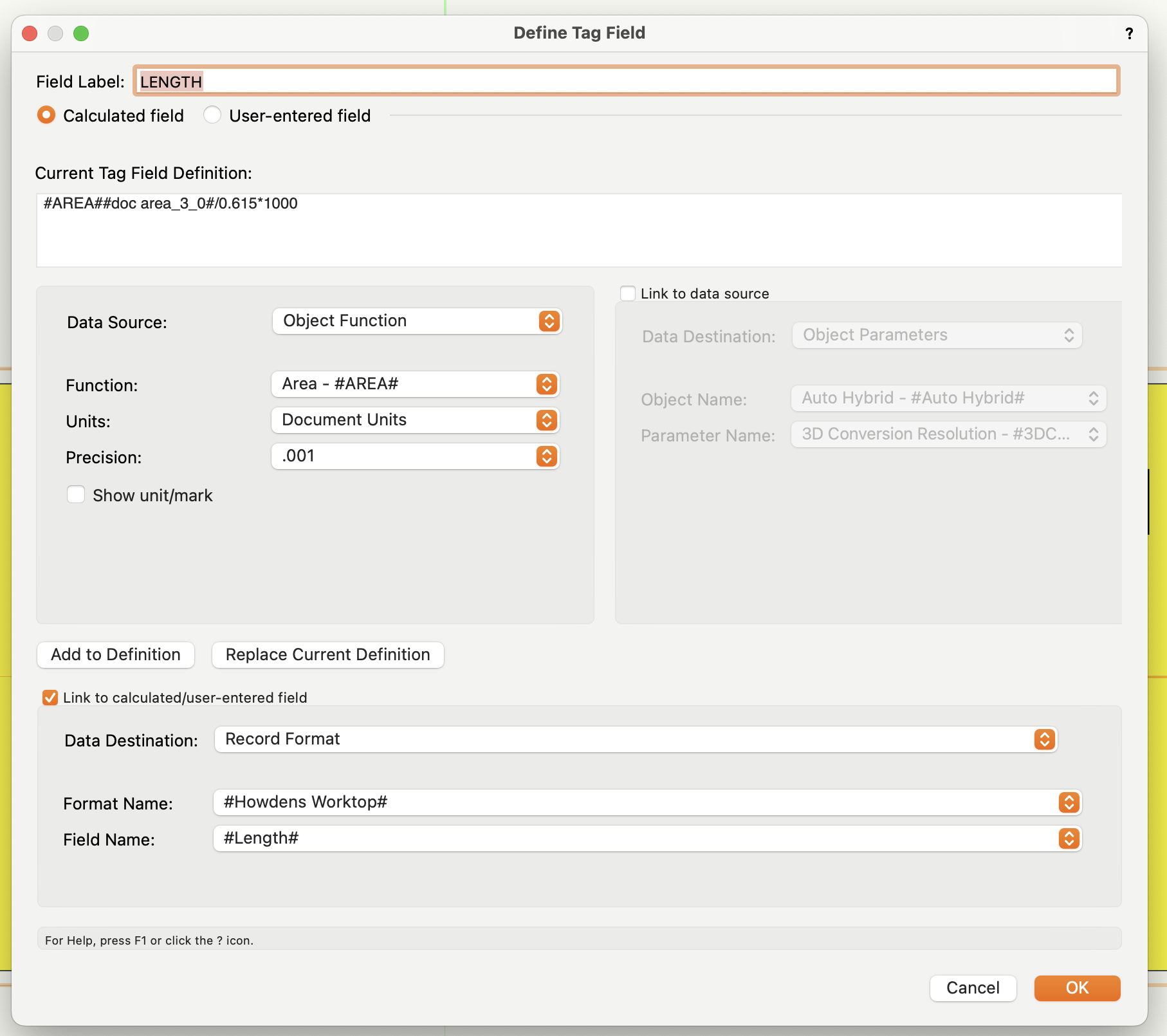Define Tag Field question (Data Tags) - General Discussion - Vectorworks Community Board