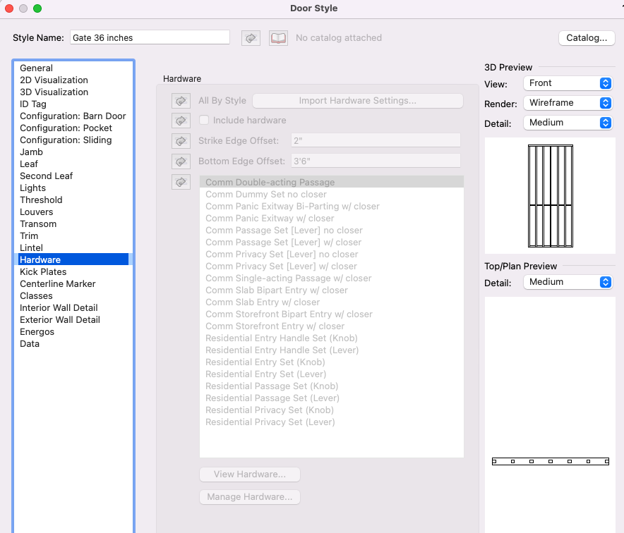 Styled Door doesn't let me assign HW - Troubleshooting - Vectorworks Community Board
