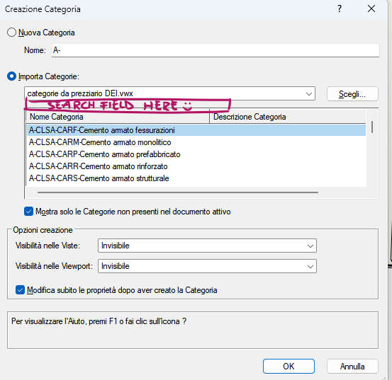 Search field in import categories from a file window - Wishlist - Feature and Content Requests ...