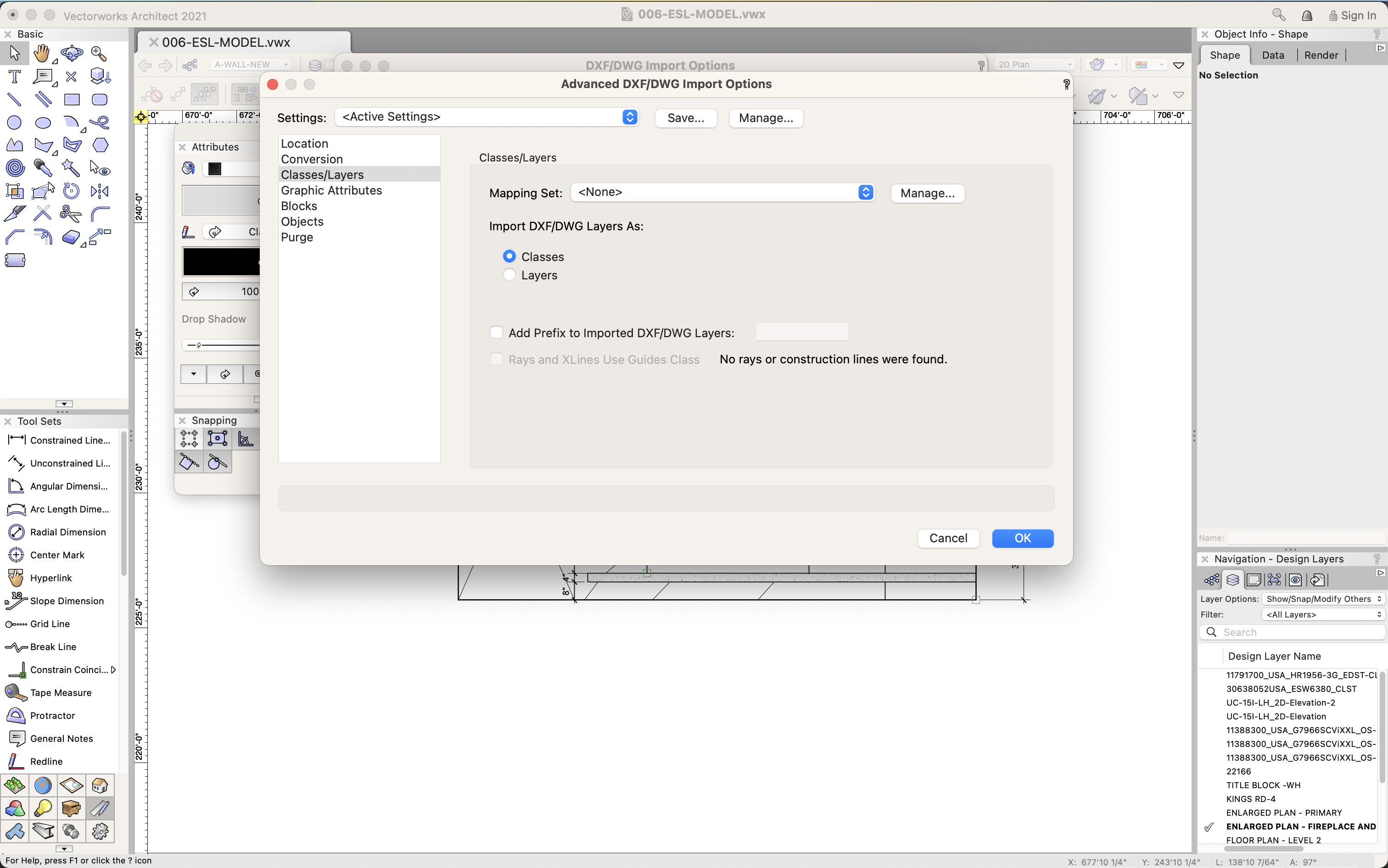 Match Dwg Layers With Existing Vwx Classes Troubleshooting Vectorworks Community Board