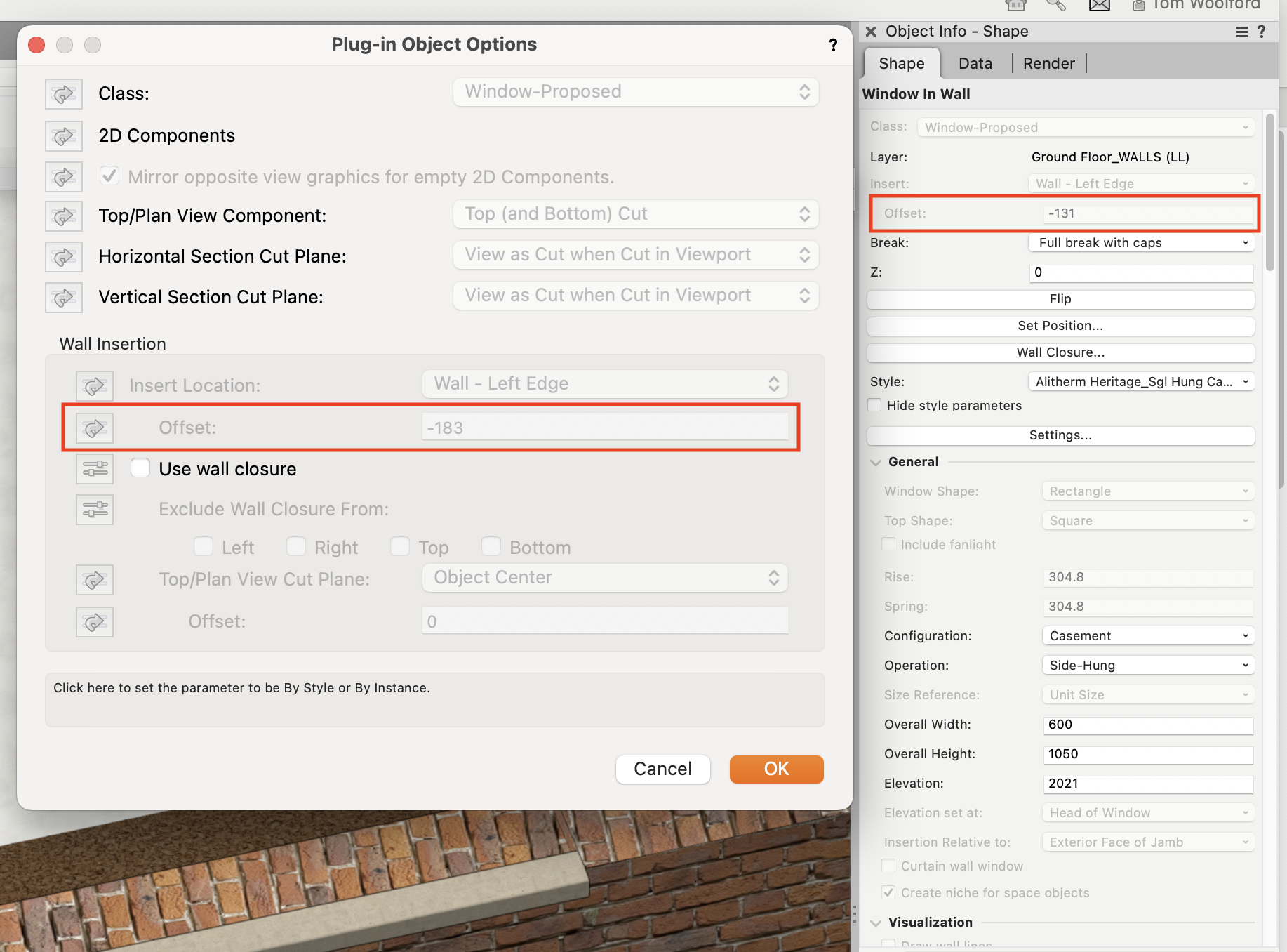 Window offset by style not working in one file - Troubleshooting - Vectorworks Community Board