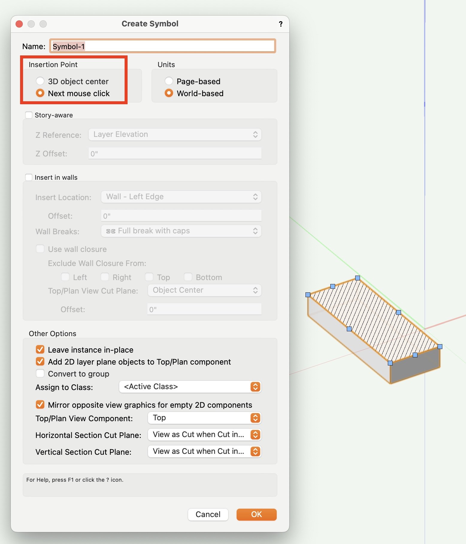 How to add a hatch to the Top/Plan View of a symbol? - General Discussion - Vectorworks ...