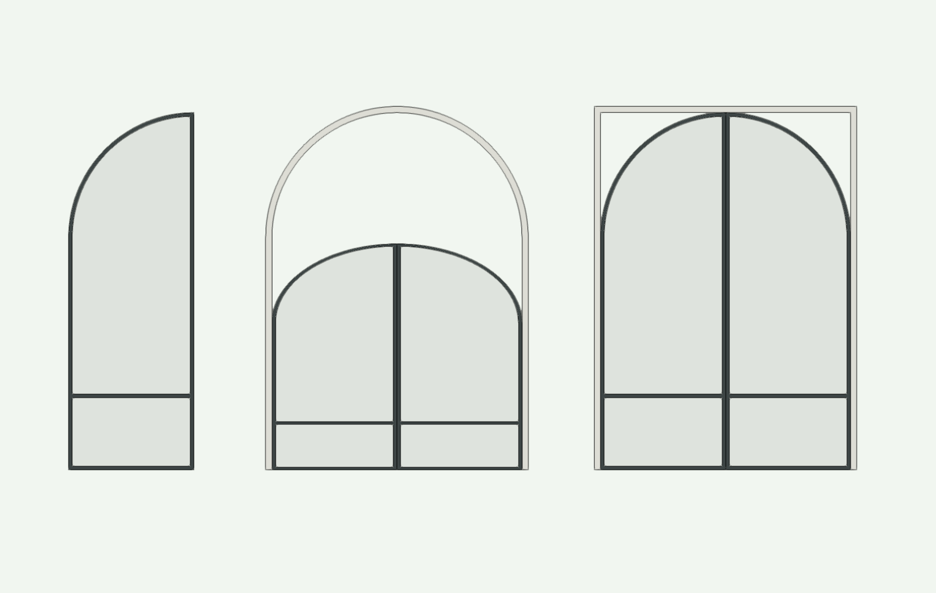 Curved Head - Pair Steel Doors fine frame - Architecture - Vectorworks ...