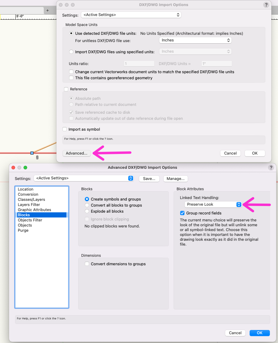 Is There A Setting For Text When Importing A Dwg Or Conversion For Text Blocks