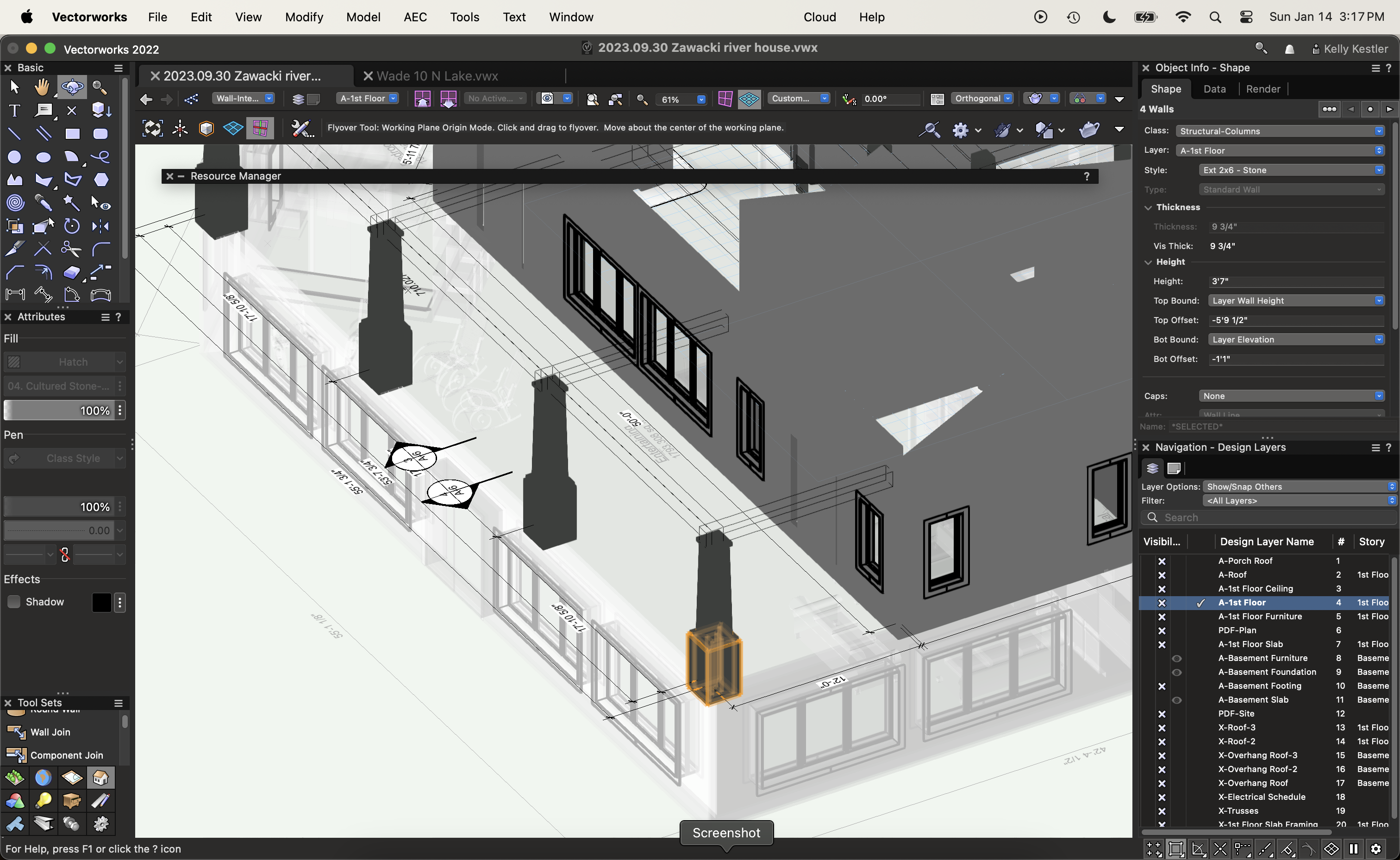 Stone column base showing in 3D but not in viewports - Troubleshooting - Vectorworks Community Board
