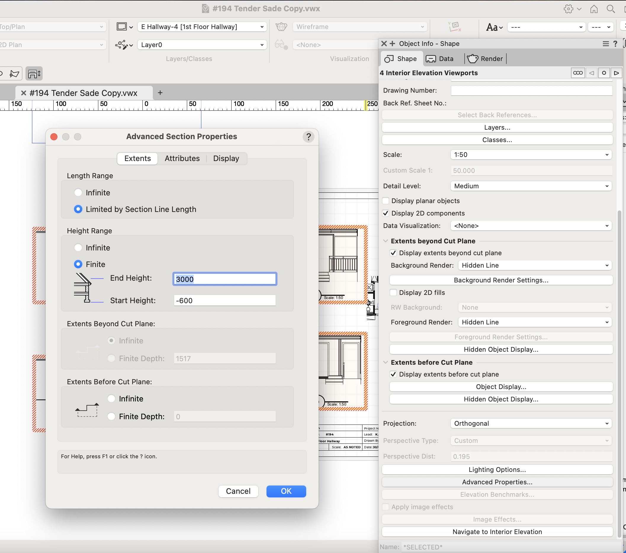 Sheeted Interior elevation doesn't match 3D model - Troubleshooting - Vectorworks Community Board