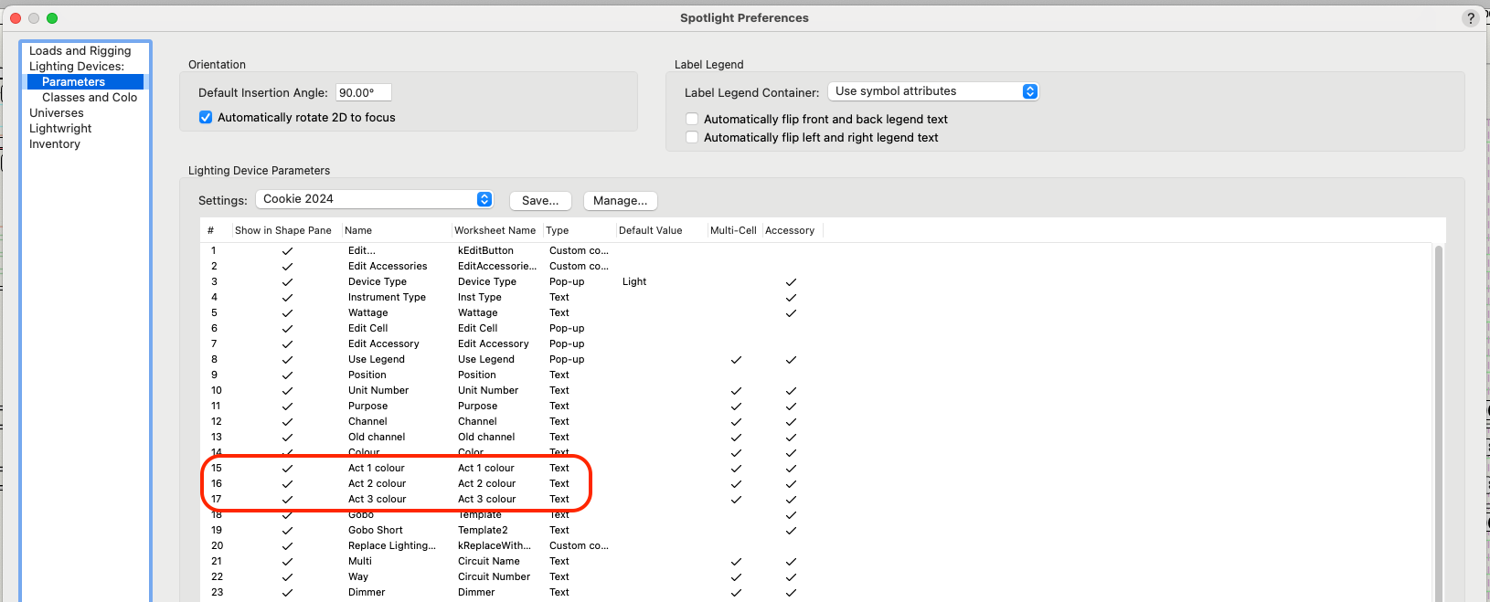 Data Manager - Adding additional lighting device parameters - Entertainment - Vectorworks ...