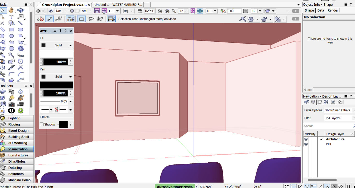 Shaded 3D view highlighted pink - Troubleshooting - Vectorworks Community Board