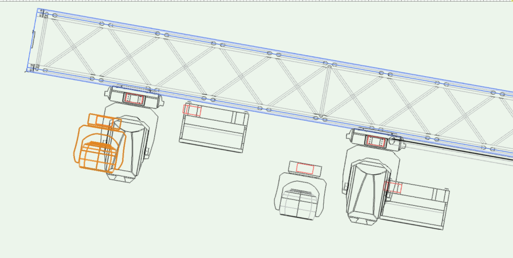 Offset Distance Between Fixtures and Truss in Right View ...