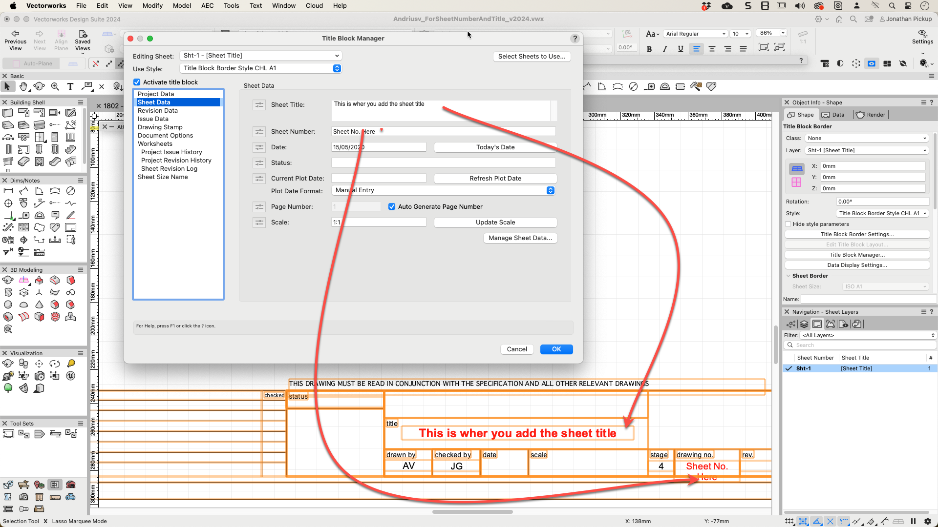 Sheet Number and Title in Title Block Layout - General Discussion ...