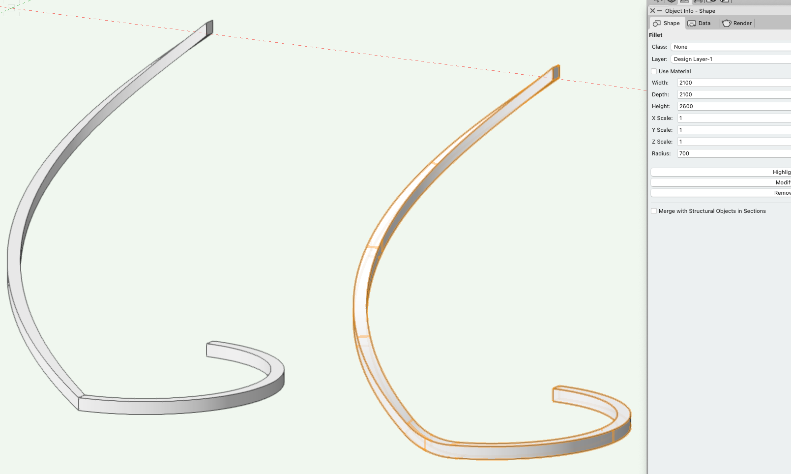 Making a smooth transition (in 3d) between two NURBS curves? - General Discussion - Vectorworks ...