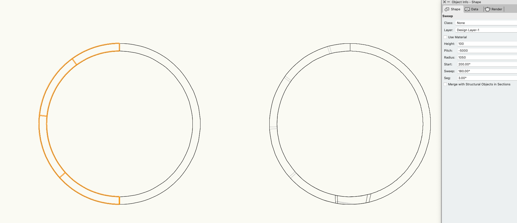 Making a smooth transition (in 3d) between two NURBS curves? - General Discussion - Vectorworks ...