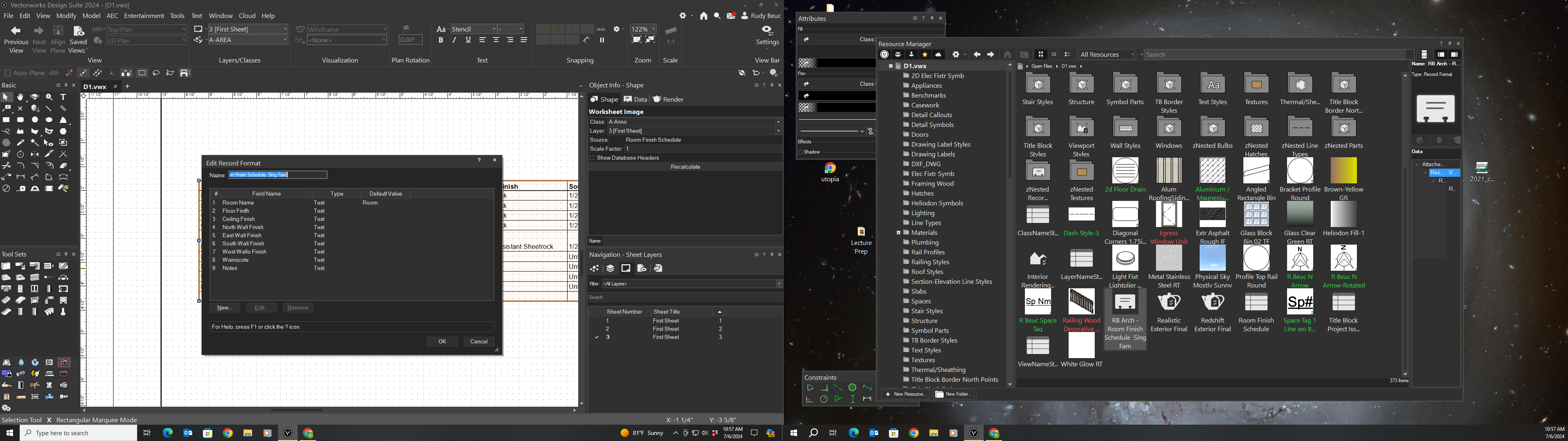 Room/Space Finish Schedules - Troubleshooting - Vectorworks Community Board