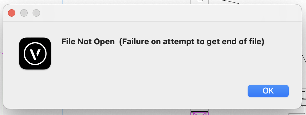 "File not open (Failure on attempt to get end of file ...