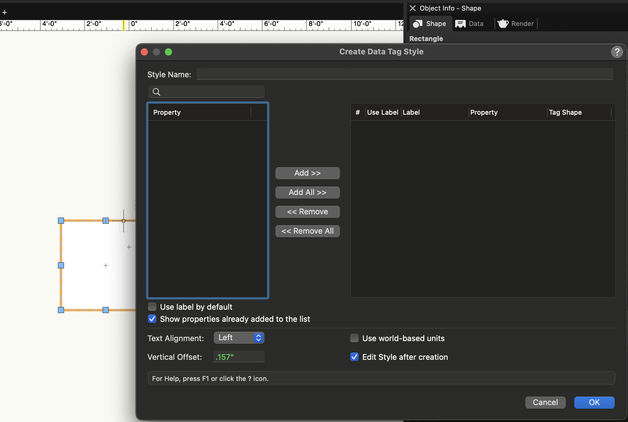 Data tag for simple objects like rectangle - General Discussion - Vectorworks Community Board