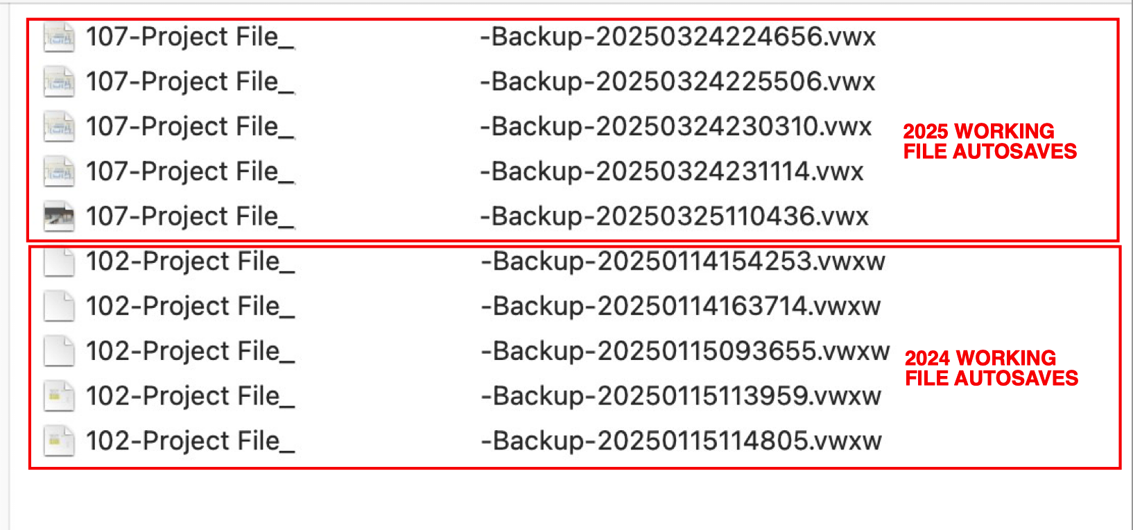 Backup Working Files in Project Sharing Workflow Saving as VWX not VWXW - Troubleshooting ...