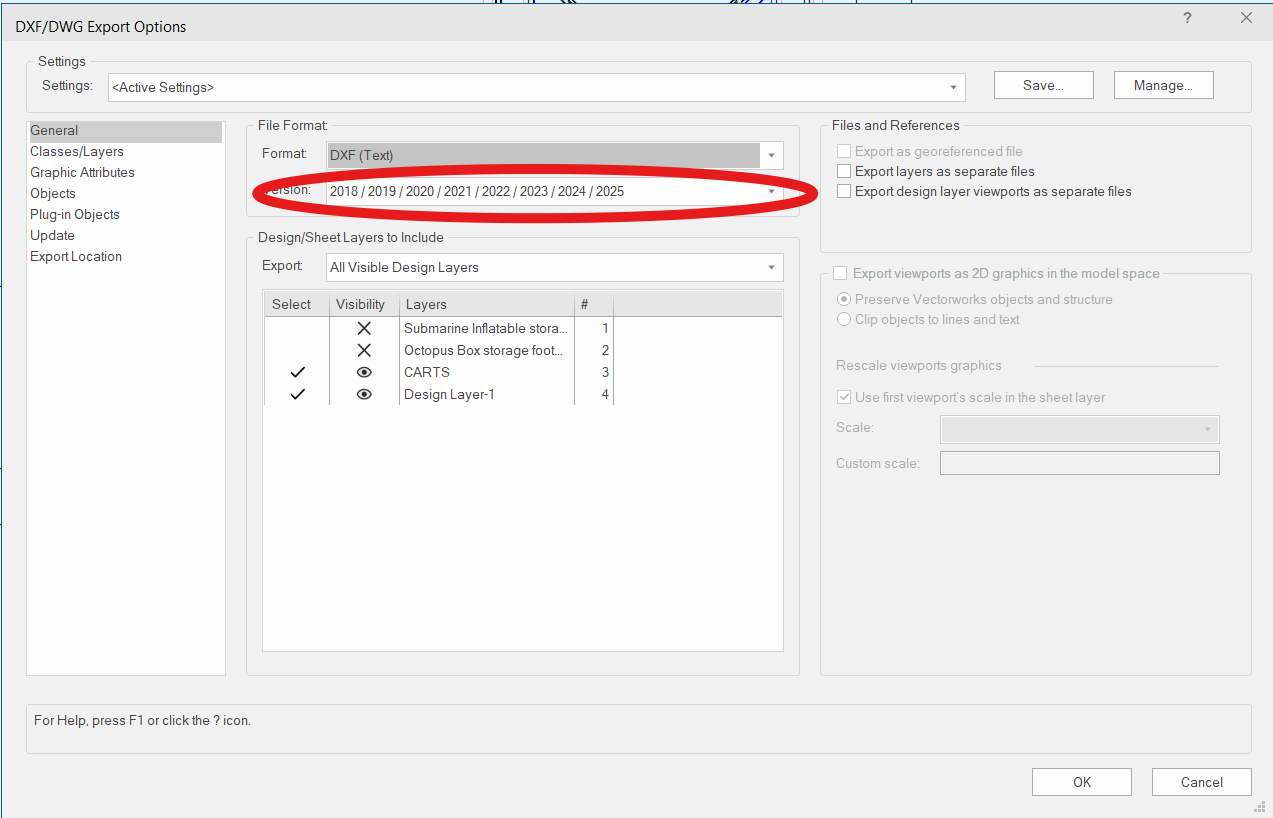 DXF export changes - Troubleshooting - Vectorworks Community Board
