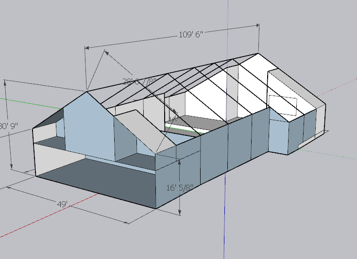 Creating gabled roof with different wall heights while maintaining one ...