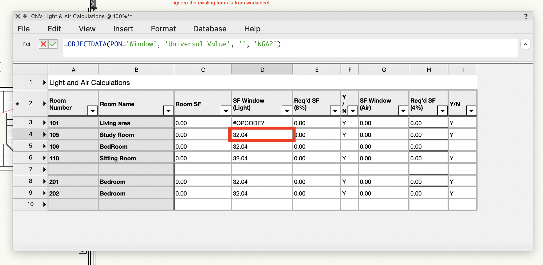 How to Calculate Glass Area and Openable Area in Worksheet for Light ...