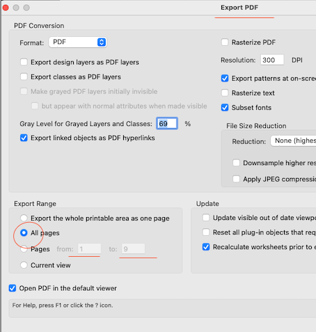PDF Export won't export all pages - Troubleshooting - Vectorworks ...