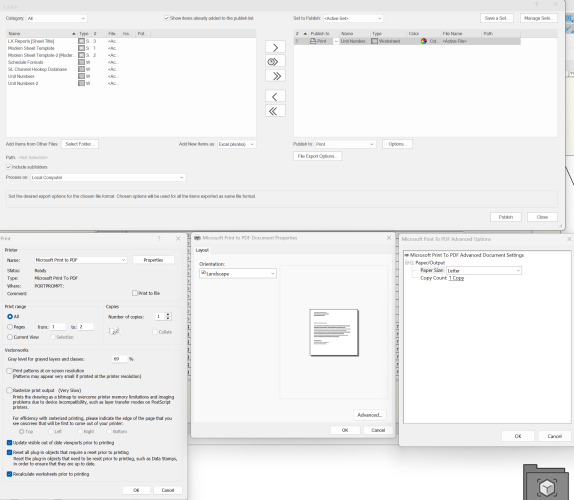 Different printer settings between Publish menu & datatable print menu ...