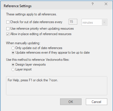 How to set “Method to reference Vectorworks files” (Layer Import vs ...