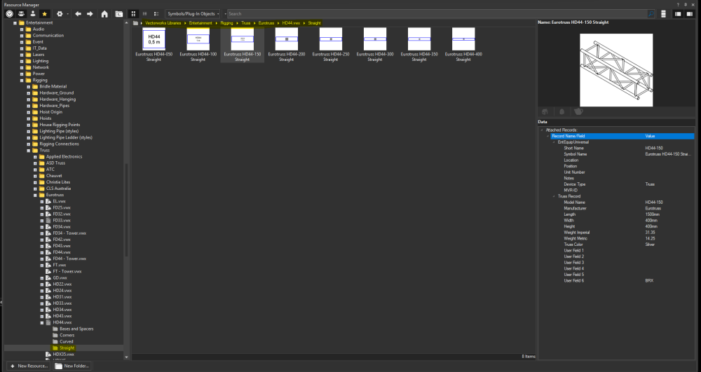 eurotruss HD44-150 has a wrong name - Troubleshooting - Vectorworks ...