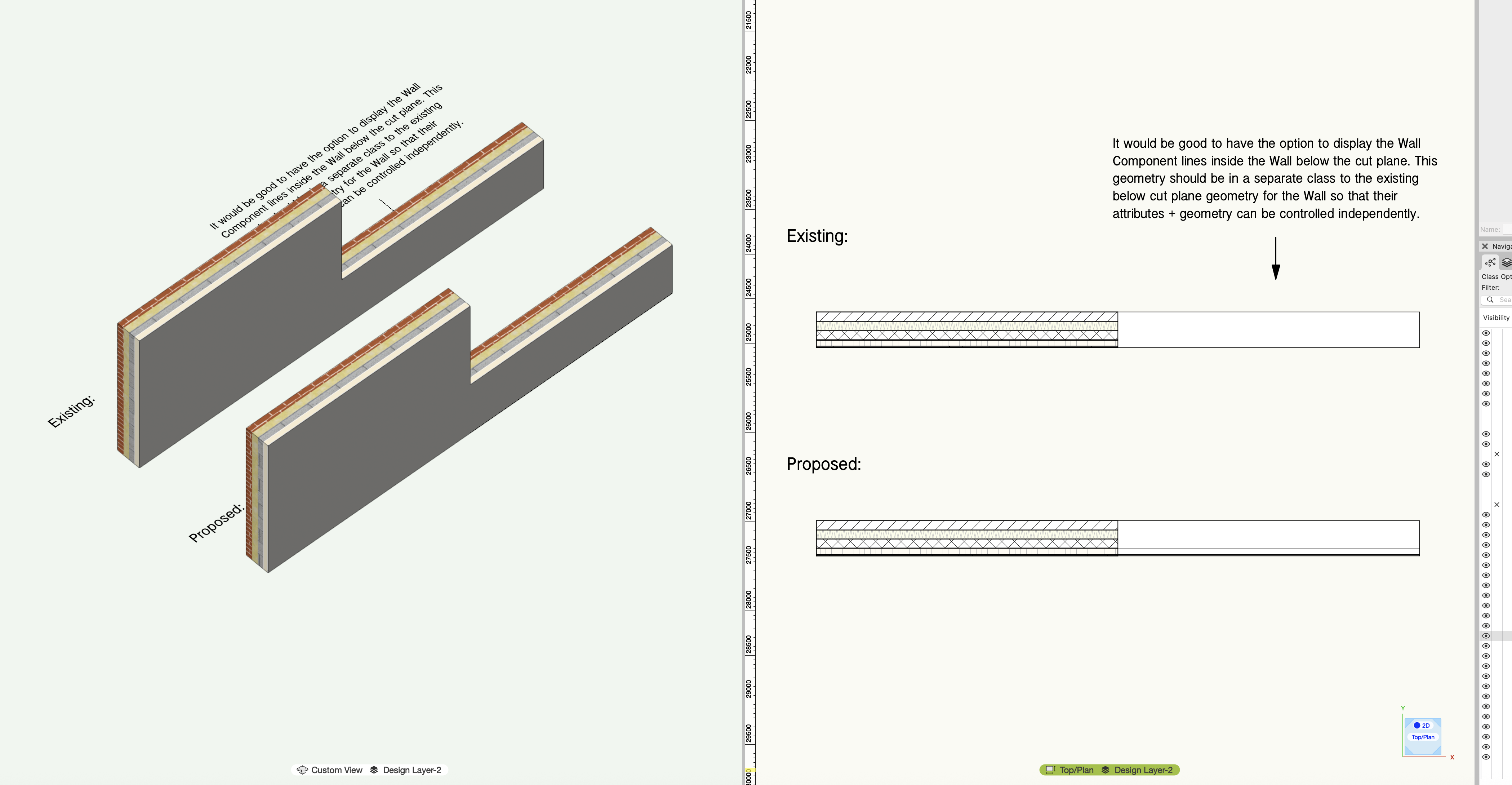 Ability to show component lines for Walls below the cut plane ...